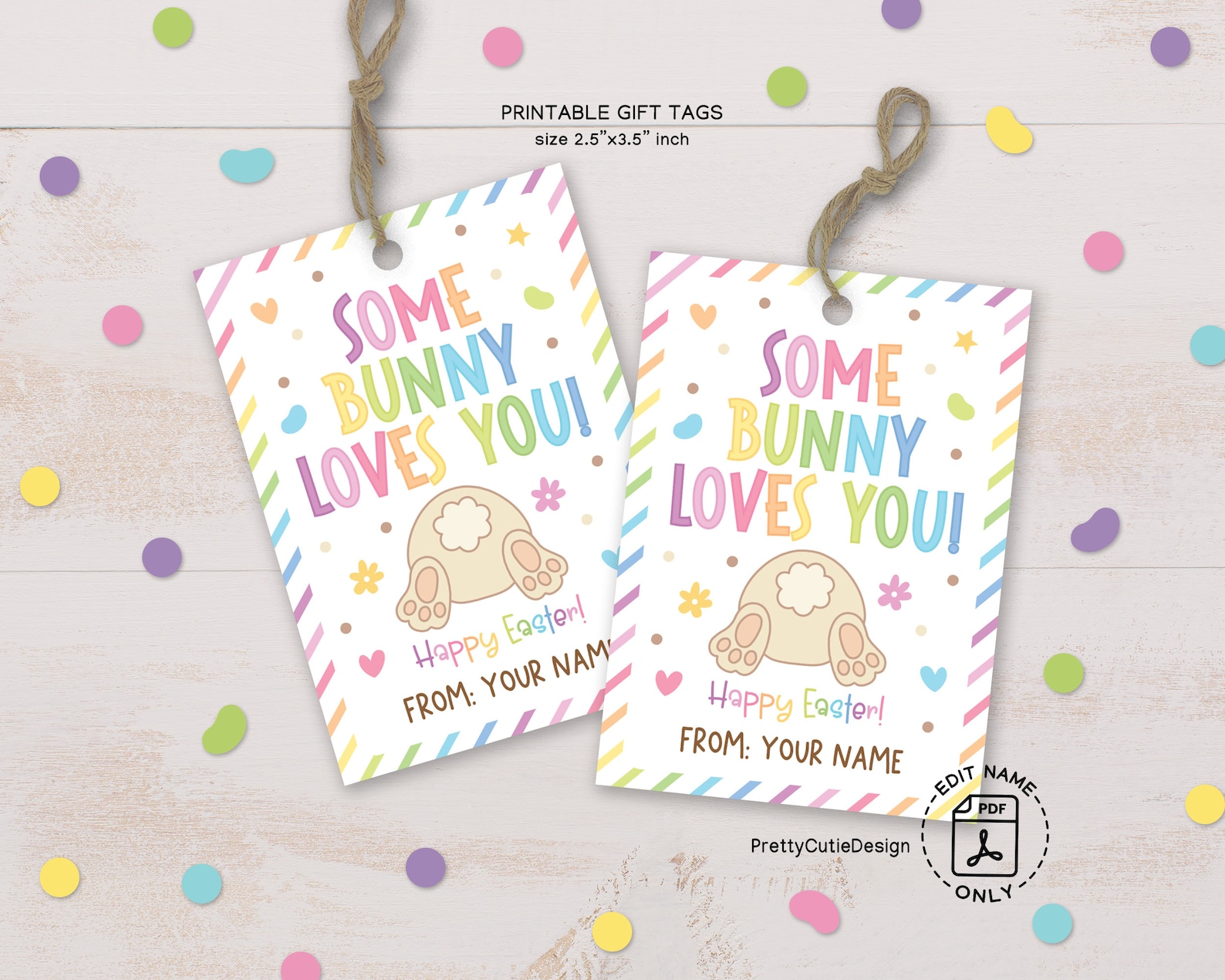 Easter Gift Tag Printable, Somebunny Loves You Tag, Happy Easter Bunny ...