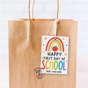 First Day of School Gift Tags: Rainbow Design (printable PDF Download ...