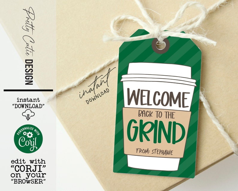 Back to School Coffee Gift Tags Welcome Back to the Grind | Etsy