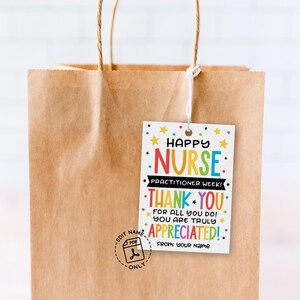 Nurses Practitioner Week Gift Tags Printable, Nurse Appreciation Gift ...