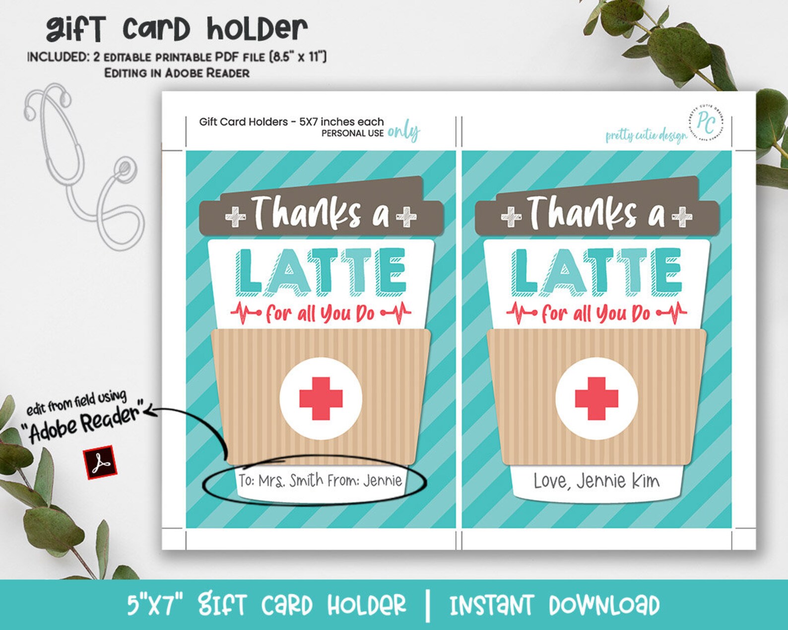 Thanks a Latte for All You Do Nurses Day Thank You Gift Card - Etsy