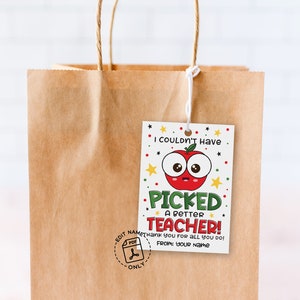 Apple Teacher Appreciation Tag, Teacher Appreciation Week Gift Tag ...