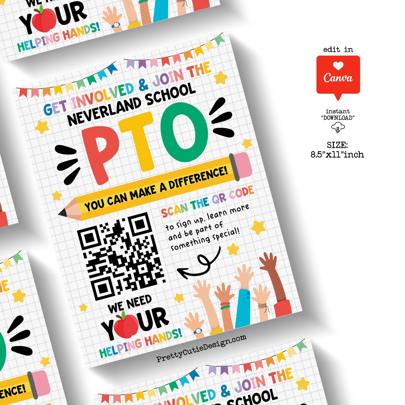 Editable PTO PTA Flyer Bundle: School Event Templates (canva Template ...
