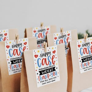 Happy Case Management Week Gift Tags Printable, Case Management Week Favor Tag, Case Manager ...