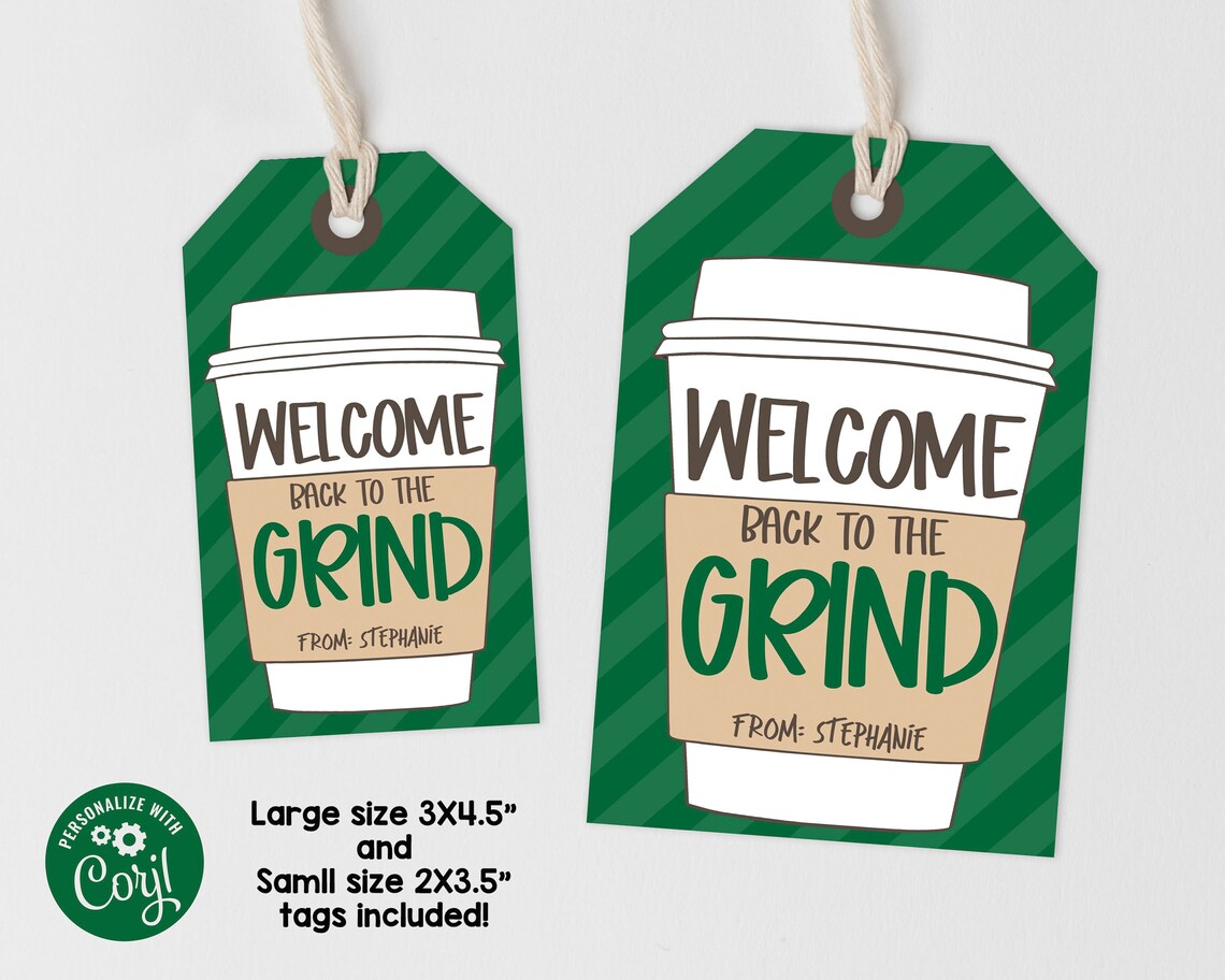 Back to School Coffee Gift Tags Welcome Back to the Grind | Etsy