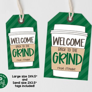 Back to School Coffee Gift Tags Welcome Back to the Grind - Etsy