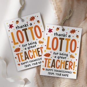 Happy Thanksgiving Gift Tags Printable, Thanks A Lotto Fall Gift Tag ...
