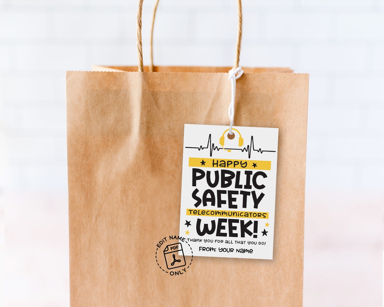 911 Dispatcher Gift Tag, Public Safety Telecommunications Week Gift Tag ...