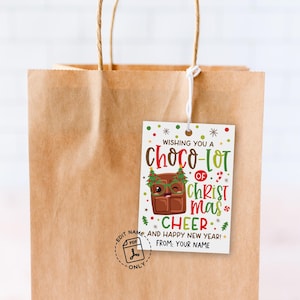 Printable Christmas Chocolate Gift Tags, Christmas Goodie Bag Tags ...