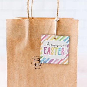 Easter Printable Gift Tags, Happy Easter Gift Tag Stickers, Easter ...