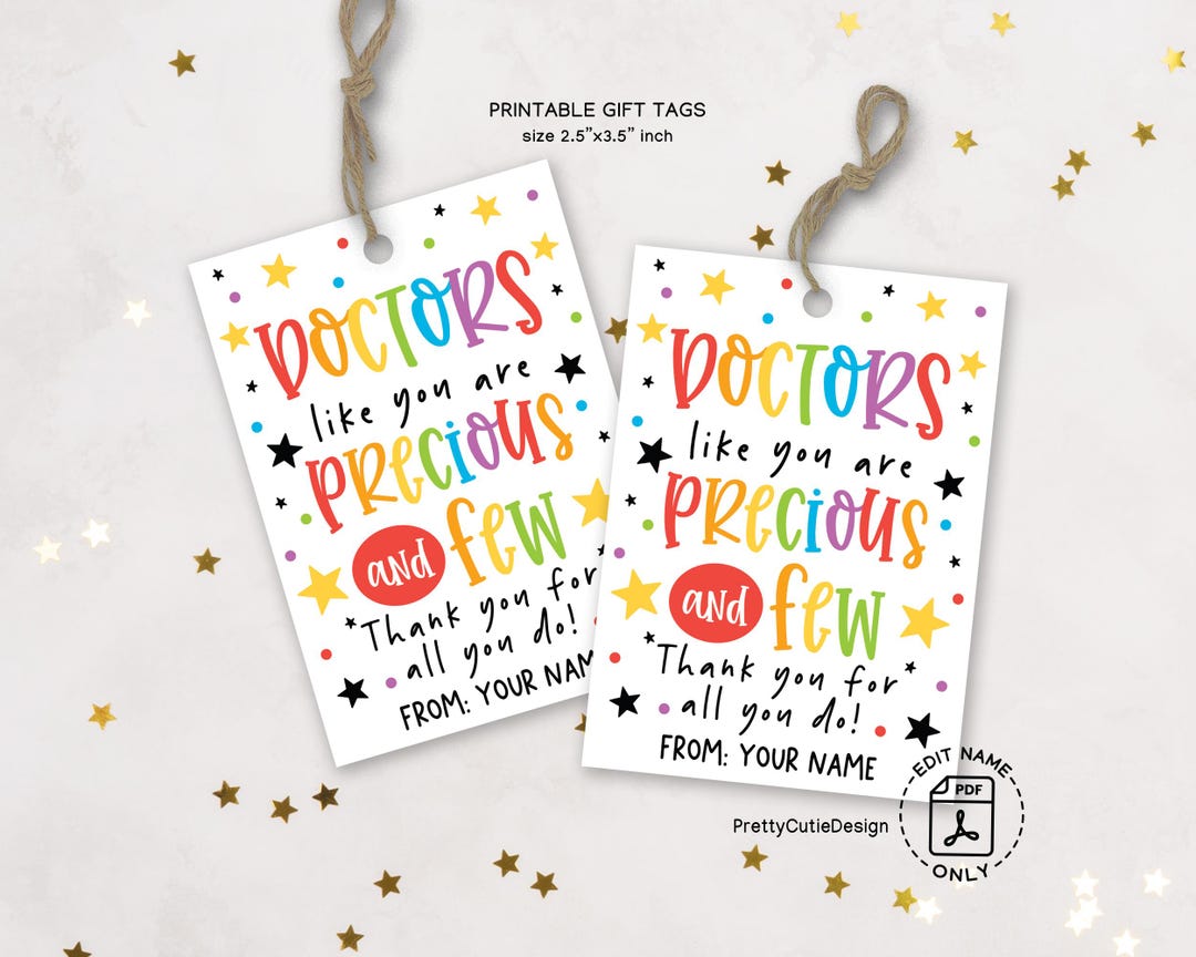 Happy National Doctor's Day Appreciation Gift Tag, Doctor's Day Favor ...