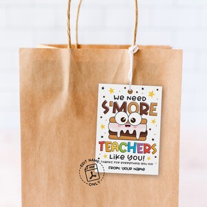 S'more Teacher Appreciation Gift Tag Printable (2.5”x3.5”) (PDF) - Etsy