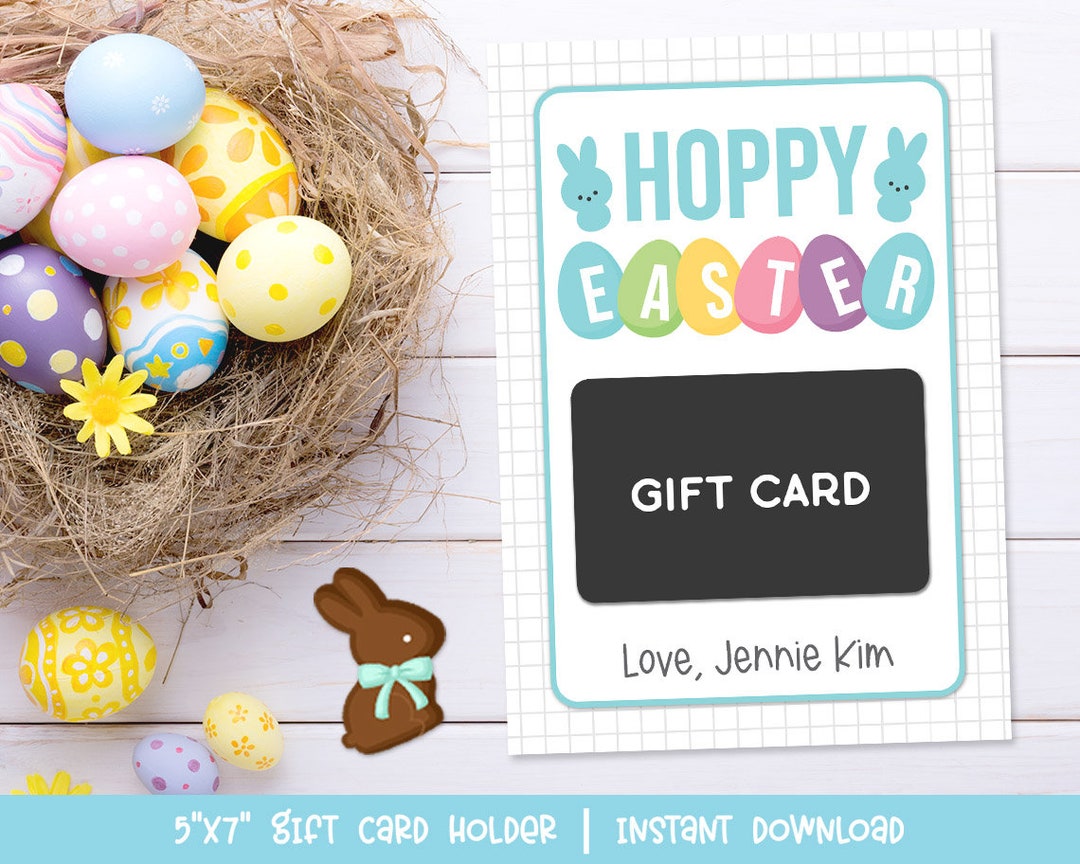 Hoppy Easter Bunny Money, Easter Gift Card Holder - PRINTABLE ...