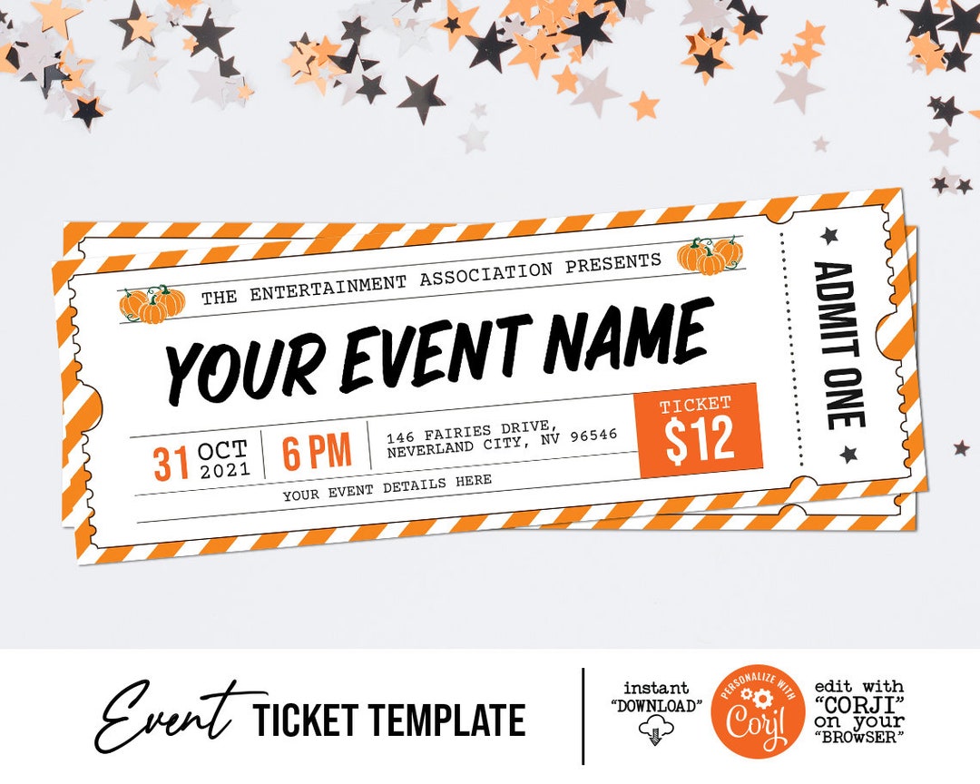 Fall Festival Event Ticket Template Show Ticket Fall - Etsy UK
