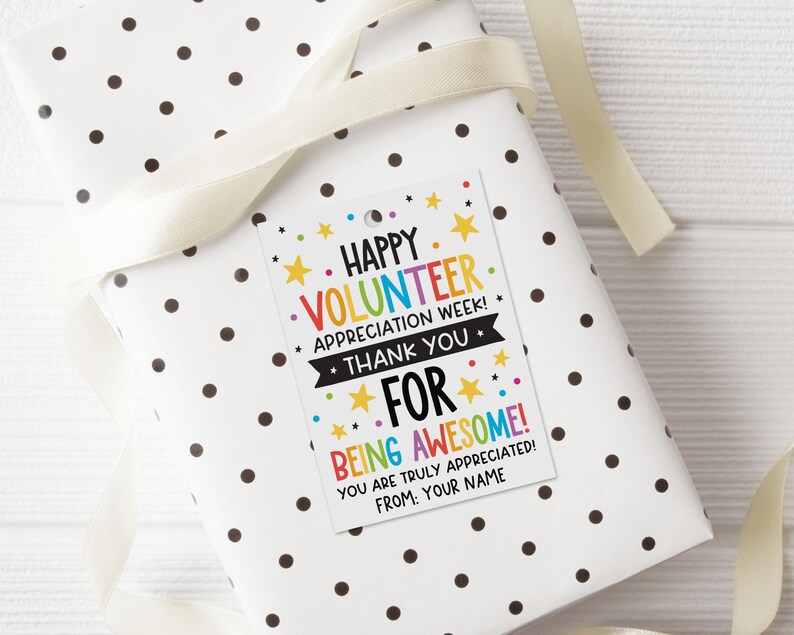 Volunteer Appreciation Gift Tags Printable, National School Volunteer ...
