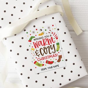 Fuzzy Socks Christmas Gift Tags, Wishing You a Warm and Cozy Christmas ...