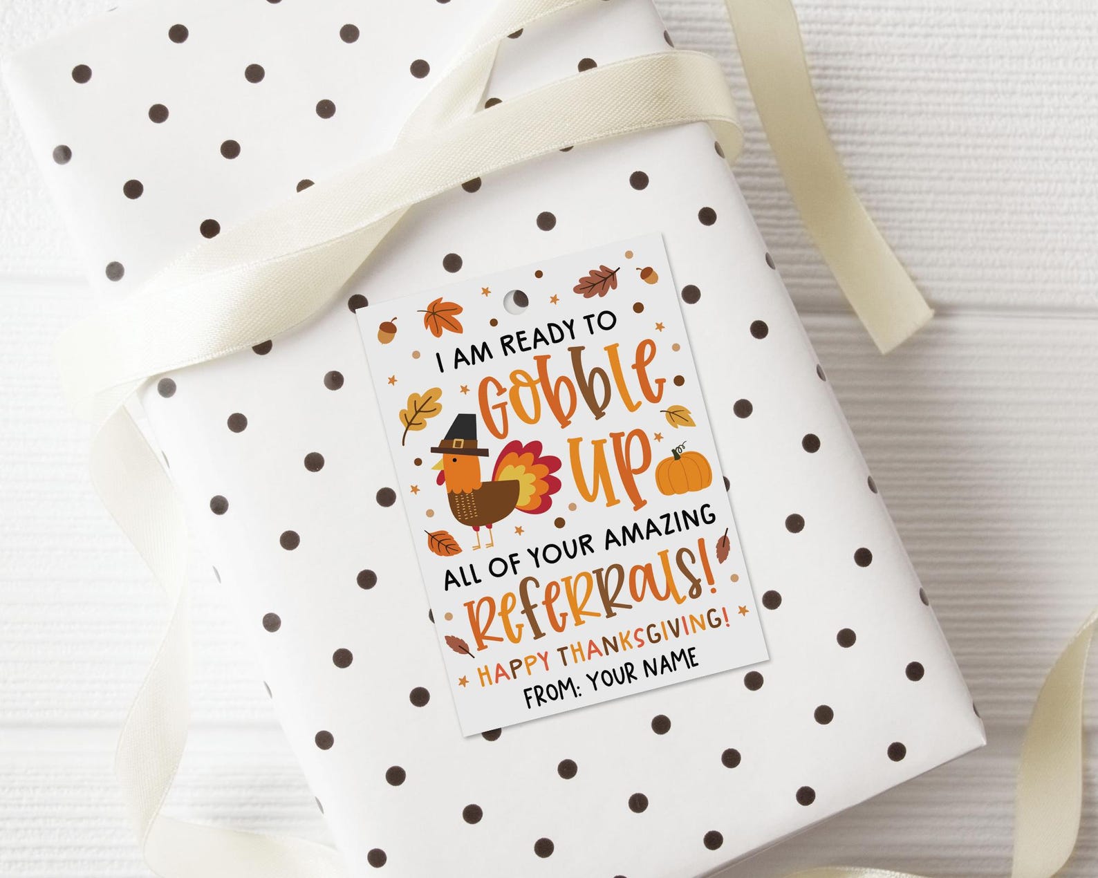 Thanksgiving Referral Gift Tags: Turkey Treat Bag Tags (digital ...