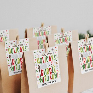 Christmas Bubbles Gift Tags, Hope Your Holidays is Bubbles of Fun ...