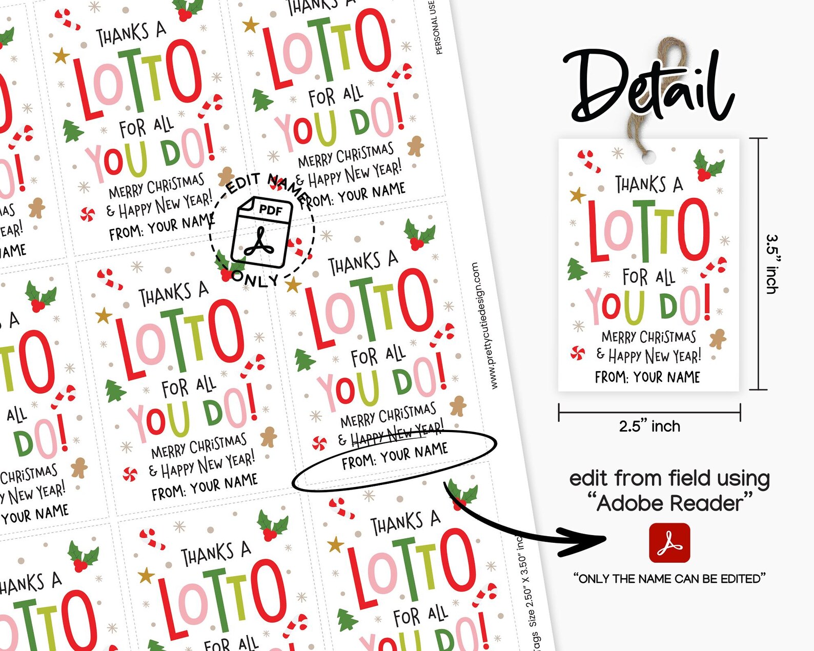 Christmas Lottery Ticket Gift Tags, Thanks a Lotto Printable ...