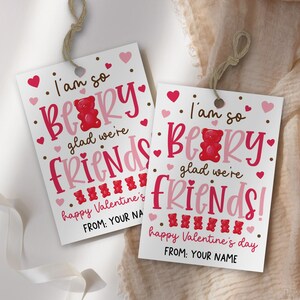 I'm so Beary Glad We Are Friends Valentine Gift Tag, Gummy Bear ...