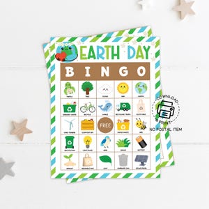 Earth Day Bingo Game Printable, Classroom Activity for Kids, Eco ...