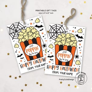 Printable Halloween Popcorn Gift Tags, POPPIN' by to Say Happy ...