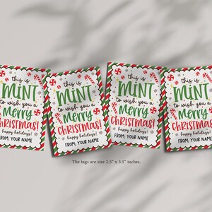 Christmas Candy Gift Tag Printable, Mint to Wish You a Merry Christmas ...