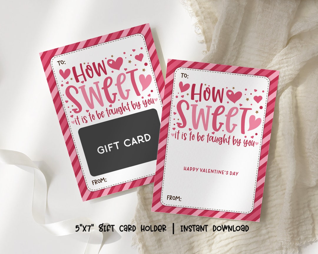 How Sweet It is to Be Taught by You, Valentines Day Teacher Greeting ...