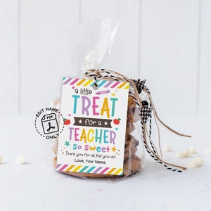 Teacher Appreciation Gift Tags: Sweet Treat Printable (PDF) - Etsy