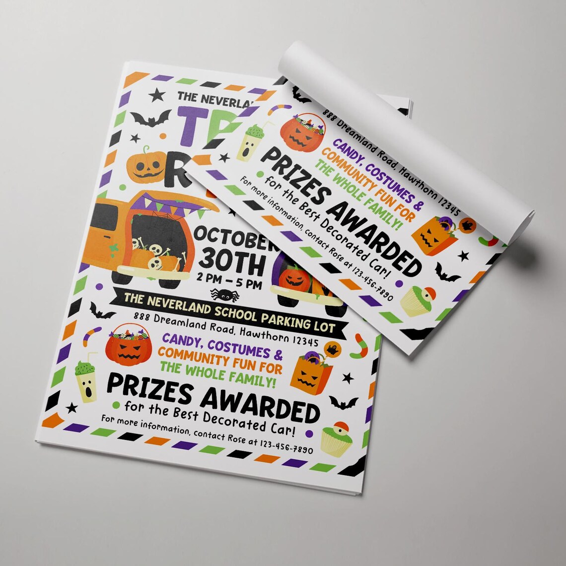 Editable Trunk or Treat Flyer: Halloween School Event, Car Contest ...