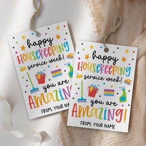 Housekeeping Appreciation Week Gift Tags, Housekeeping Thank You Gift ...