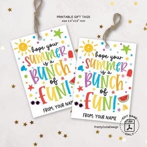 Hope Your Summer is a Bunch of Fun Gift Tags, Last Day of School ...