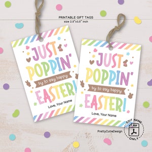 Teacher Easter Printable Gift Tags, Kids Easter Pop It Tags, School ...