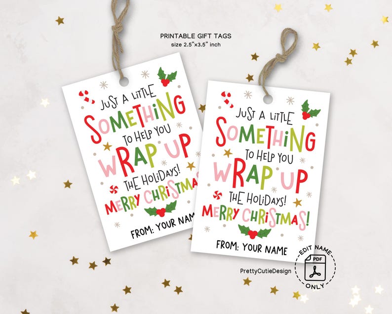 Christmas Gift Tags, Wrap up the Holidays Printable, Tape Pun for ...