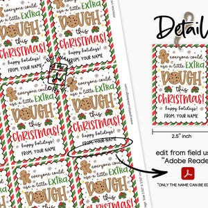 Funny Christmas Cookie Gift Tag Printable, Extra Dough (PDF Pattern) - Etsy