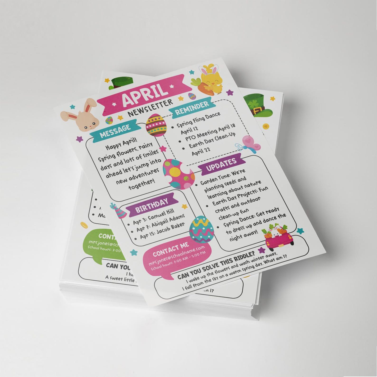 Editable Monthly Classroom Newsletter Template: Canva Printable (8.5x11 ...
