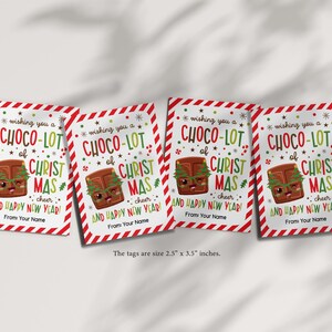 Chocolate Christmas Gift Tags Printable, Holiday Party Favor Tags ...