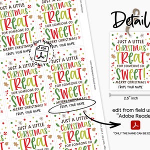 Christmas Treat Gift Tags Printable, Someone so Sweet, Holiday Bakery ...