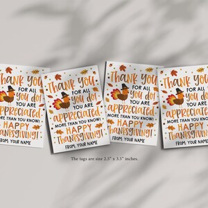 Thanksgiving Gift Tags Printable, Thankful Goodie Bag Tags, Happy Fall ...