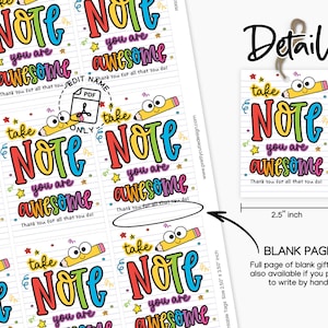 Teacher Appreciation Tag, Teacher Appreciation Week Gift Tags, Take ...