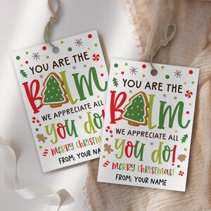 Printable Lip Balm Christmas Gift Tags, Printable Holiday You Are the ...
