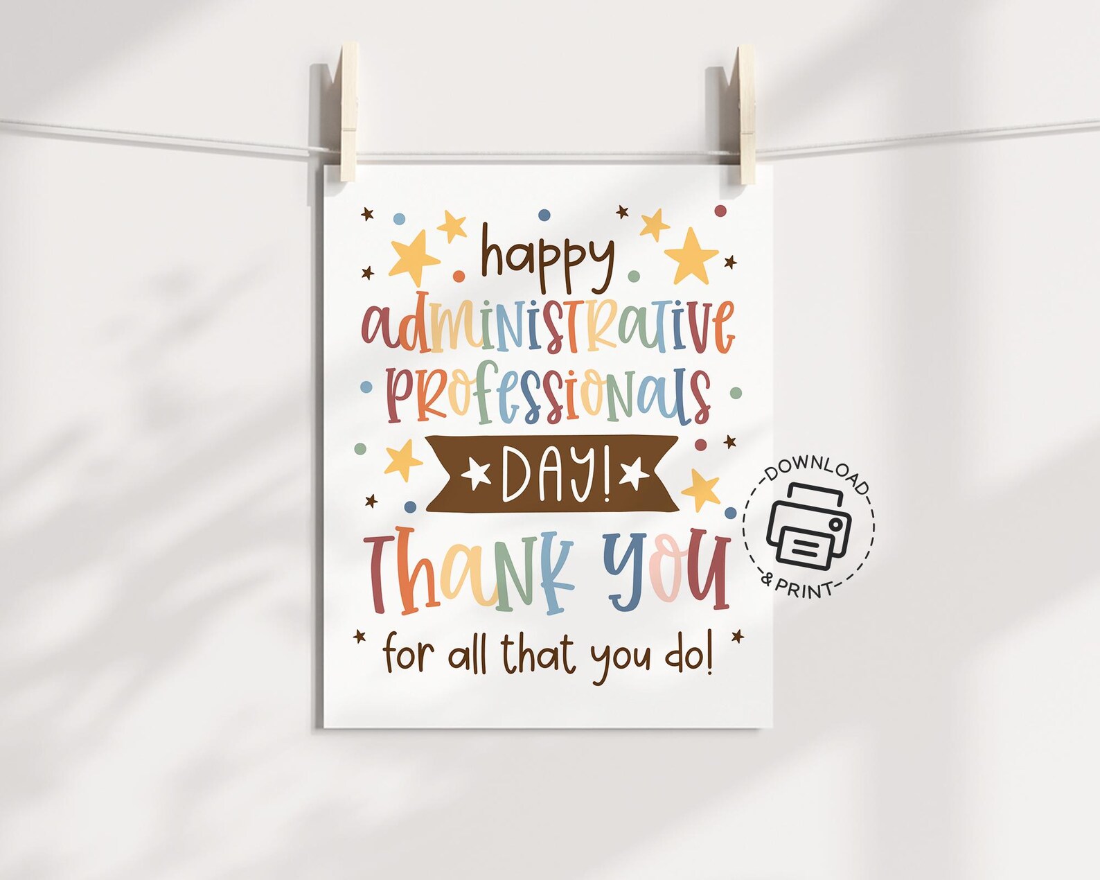 Administrative Professionals Day Sign Printable, Office Thank You Wall ...
