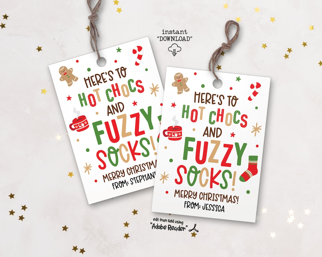 Christmas Hot Chocolate Gift Tag, Printables Christmas Gift Tag, Hot ...