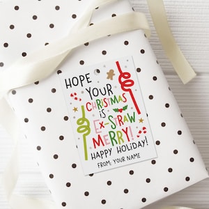 Christmas Gift Tags, Ex-straw Merry Printable, Spiral Drink Labels ...
