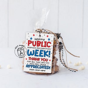 Happy Public Service Recognition Week Gift Tags Printable, Cookie Thank ...