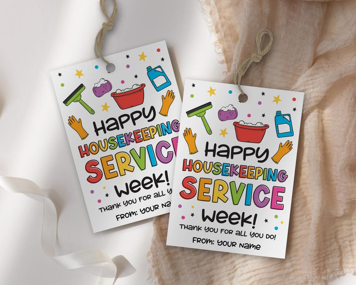 Happy Housekeeping Appreciation Week Gift Tags Printable, Housekeeping ...
