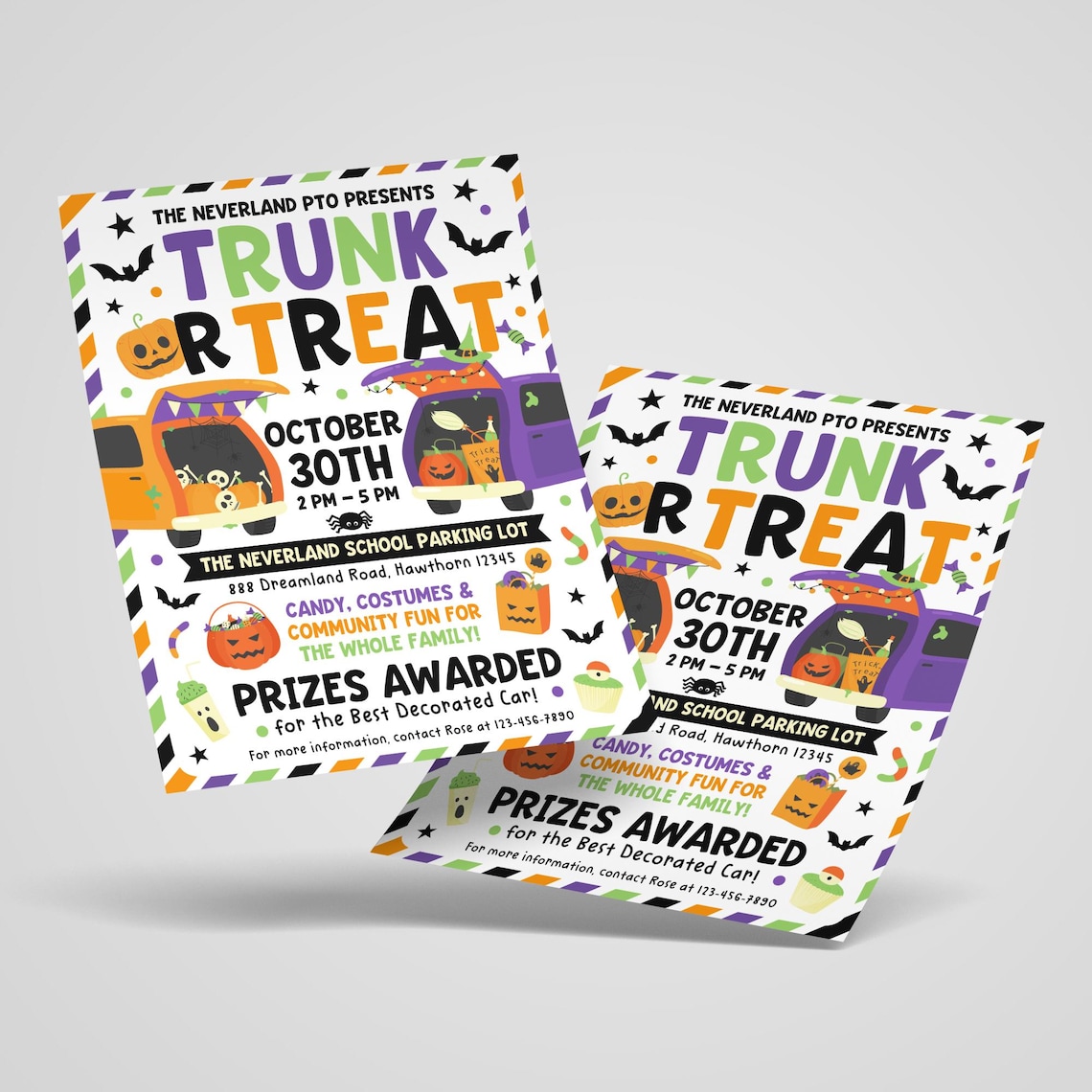Editable Trunk or Treat Flyer: Halloween School Event, Car Contest ...