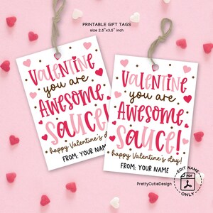 You Are Awesome Sauce Valentine Tag, Applesauce Valentine Gift Tags ...