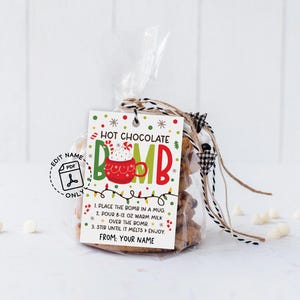 Printable Hot Chocolate Bomb Gift Tag, Christmas Cocoa Bomb ...