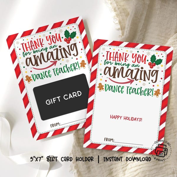 Dance Teacher Card - Etsy